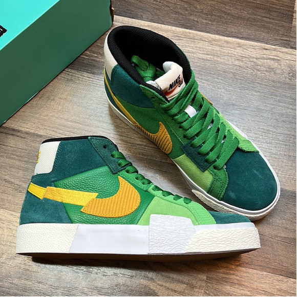 Nike | Shoes | Nike Sb Zoom Blazer Mid Prm Aloe Verde | Poshmark